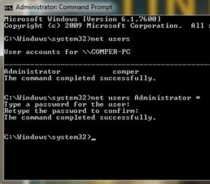 How to Change Administrator Password in Windows 7 Using CMD