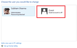 How To Turn On or Off Guest Account in Windows 8 PC